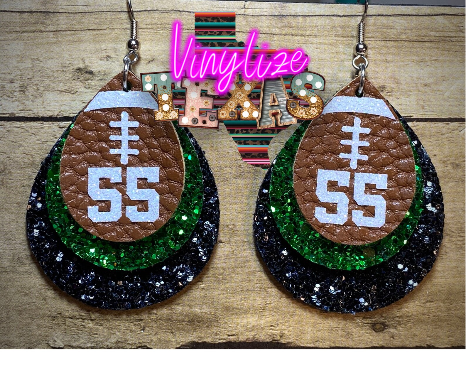 Custom Triple Layer Football Jersey Number Earrings | Etsy