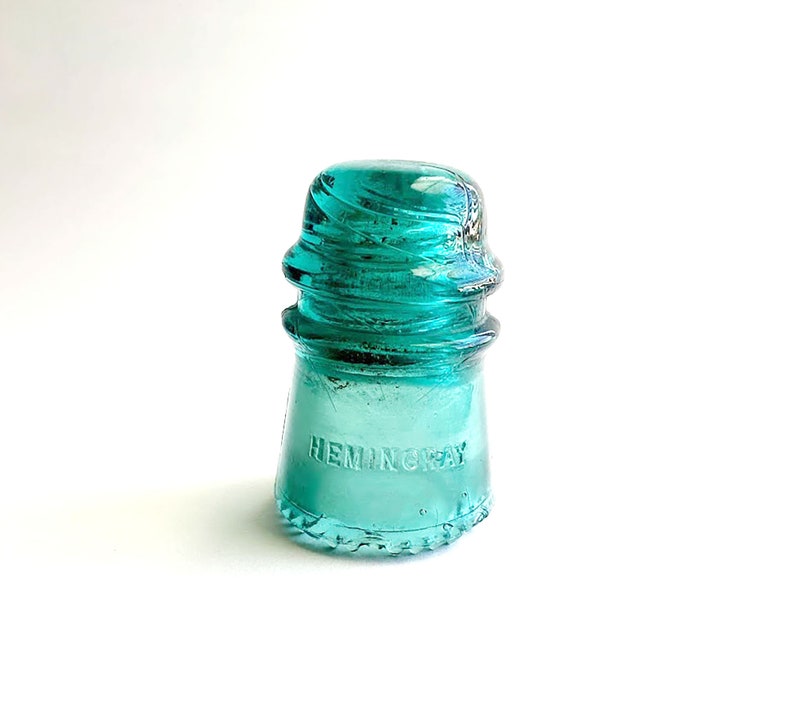 Antique Hemingray-16 Glass Insulator, Blue Aqua Color - Paper Weight - Etsy