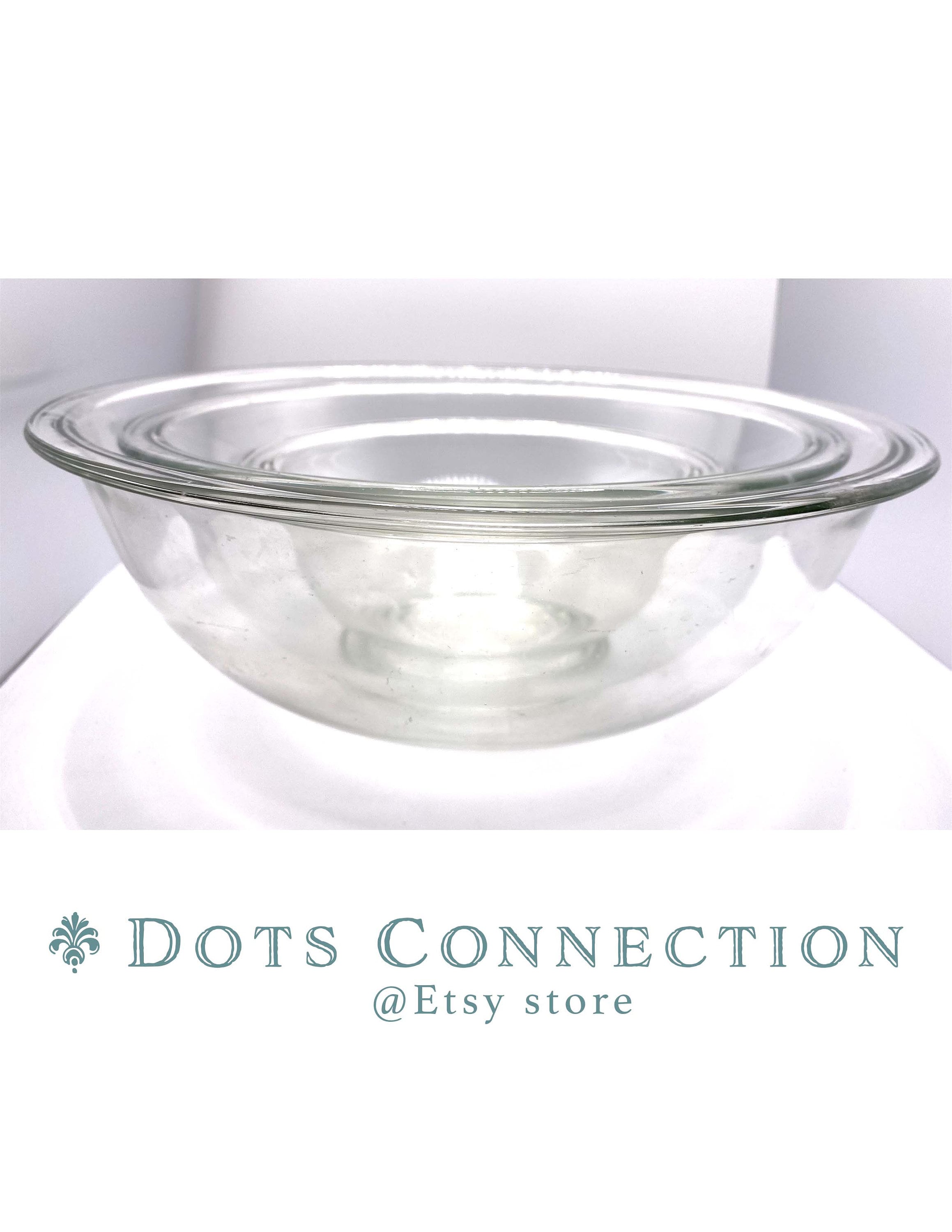 Vintage Set of 3 Pyrex Clear Glass Nesting Bowls FREE SHIPPING - Etsy