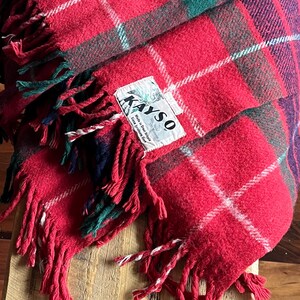 Vintage KAYSO Wool Blanket in Red Frazer Plaid Tartan - Etsy