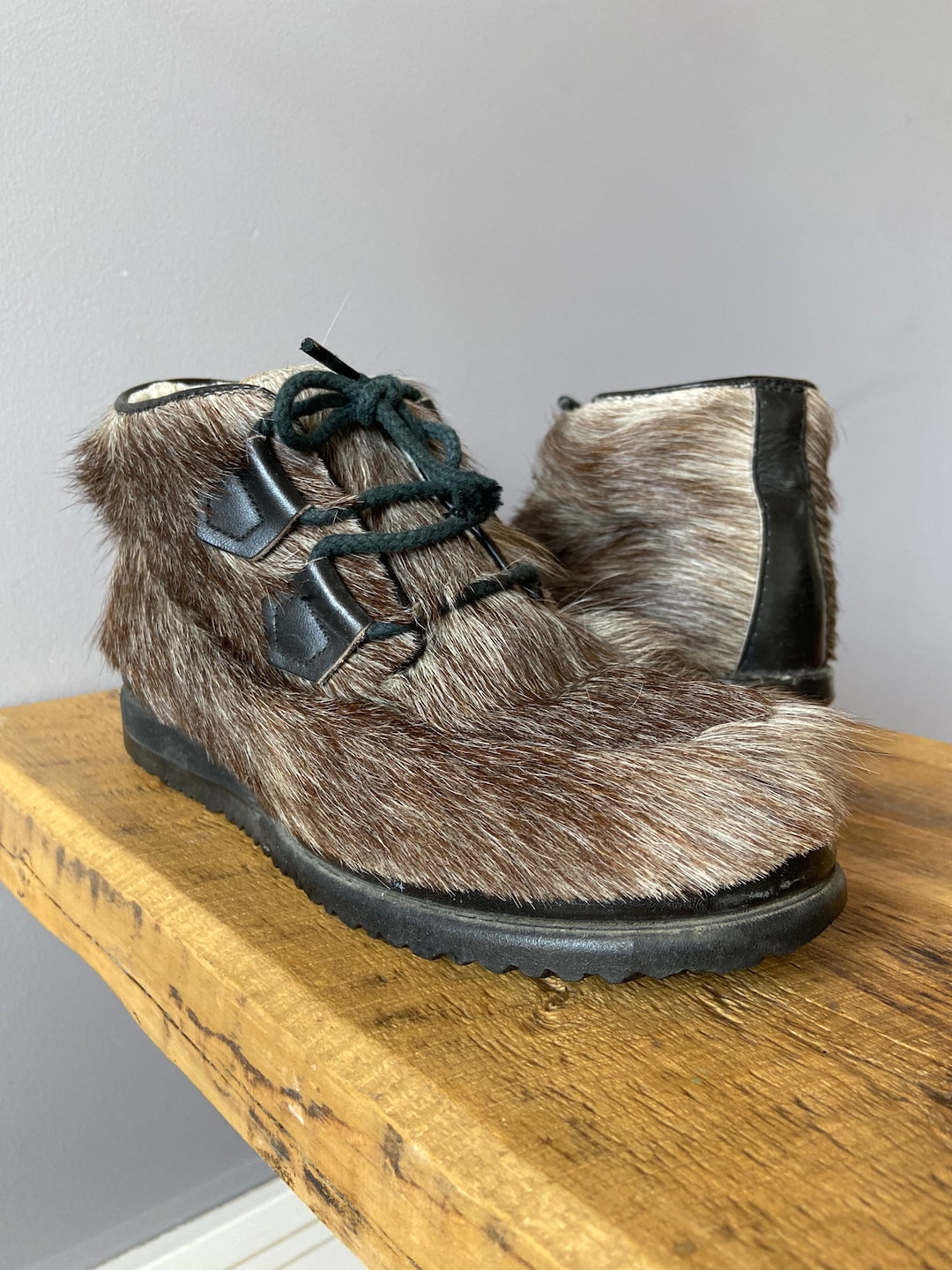 Vintage Capital Canada Inuik Boots, Fur Exterior, Wool Lined, Size 5 ...