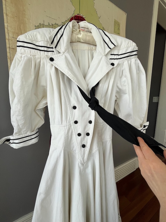 Vintage XS 80s Sailors maxi dress by Designer Karen A… - Gem