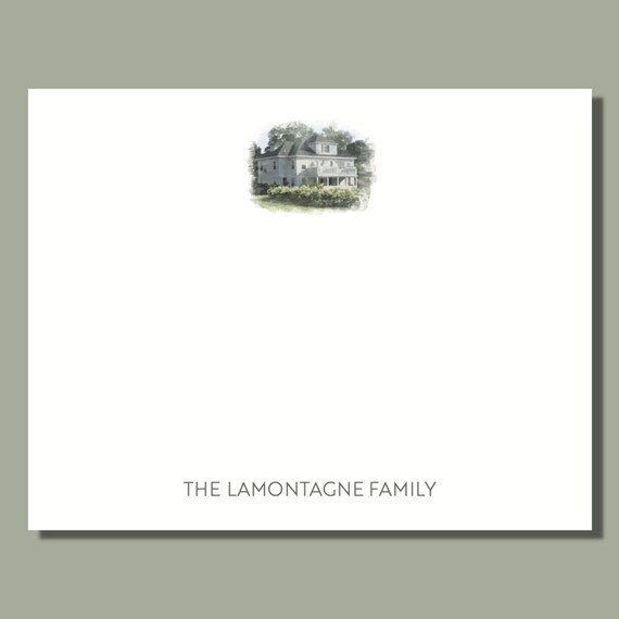 Custom House Stationery / Watercolor House Stationery / - Etsy