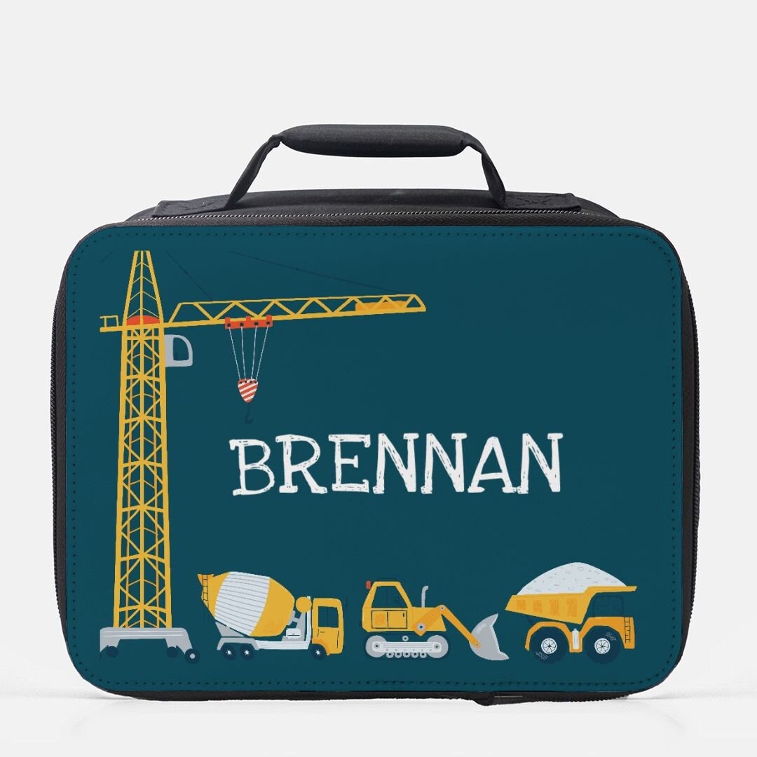 Personalized Blue Construction Lunch Box insulated - Etsy