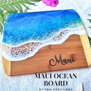 Medium MAUI Ocean Board Maui Made Beach Charcuterie Board Cheese Board ...