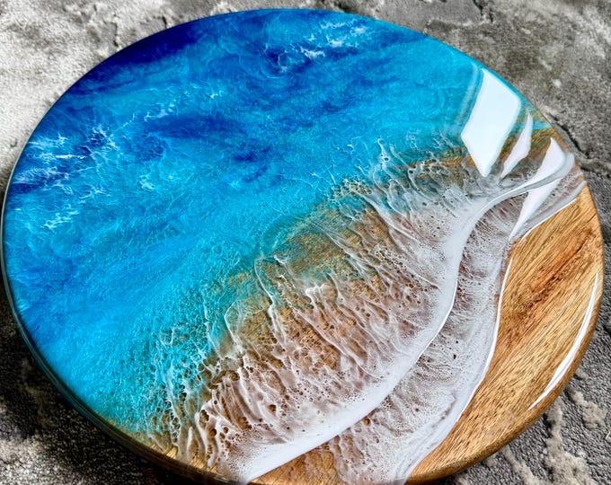 Resin Lazy Susan Made in Hawaii | Resin Ocean Tray | Lazy Susan Beach ...