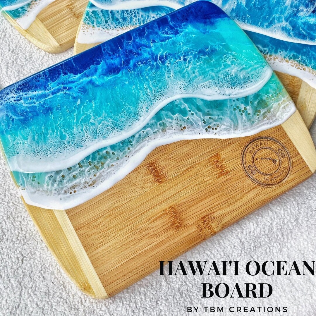 HAWAII Ocean Board Made on Maui | 11x8 Ocean Charcuterie Board | Beach ...