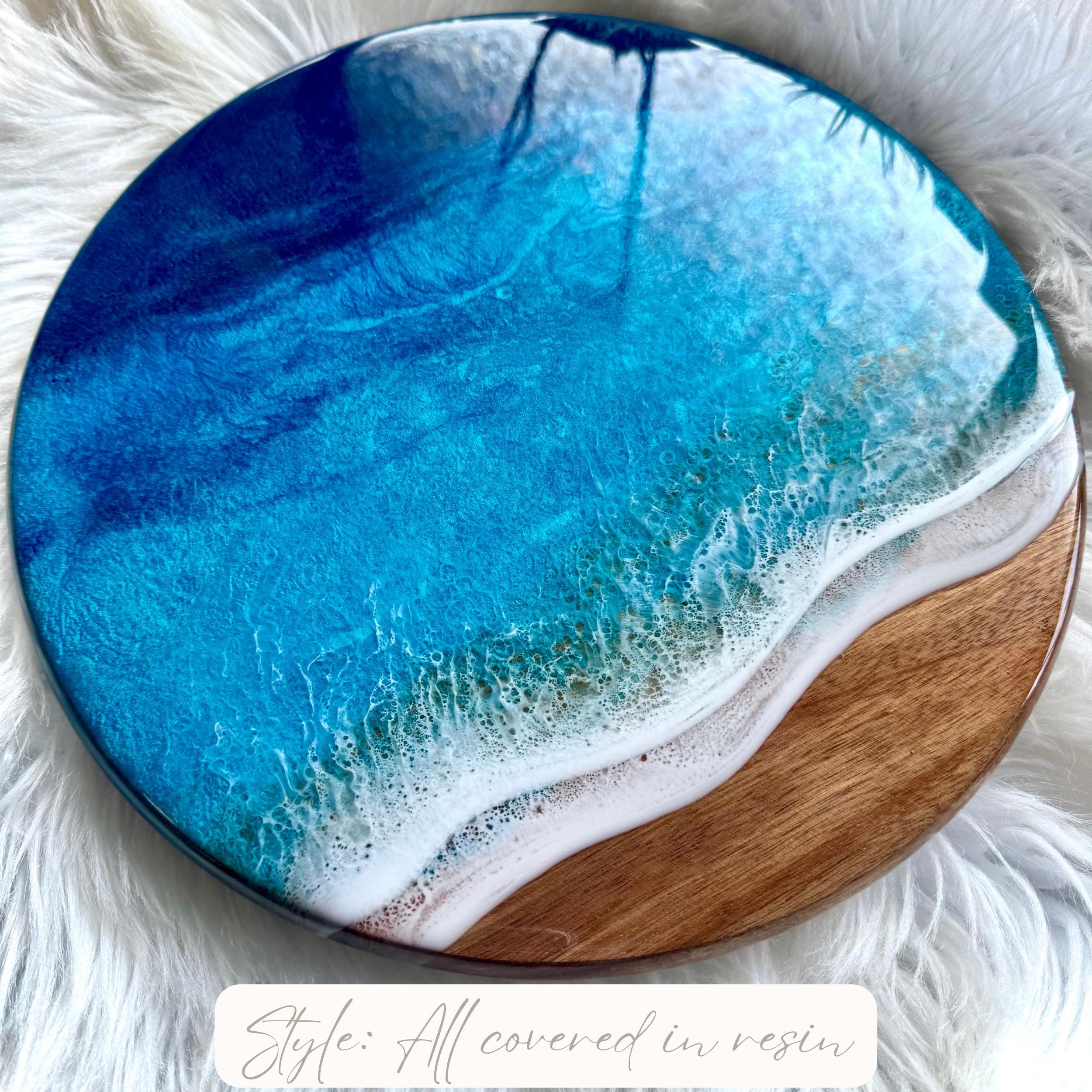 Resin Lazy Susan Made in Hawaii | Resin Ocean Tray | Lazy Susan Beach ...
