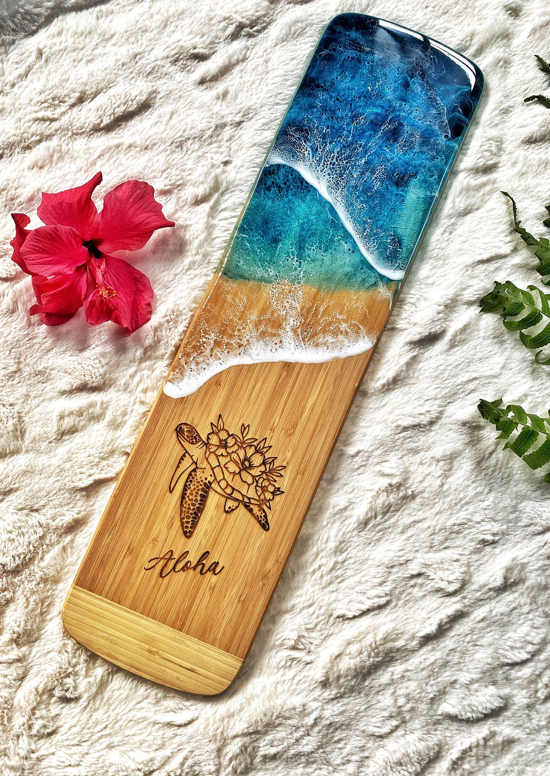 Hawaiian HONU PUA Ocean Charcuterie Board | Made on Maui Resin Art ...
