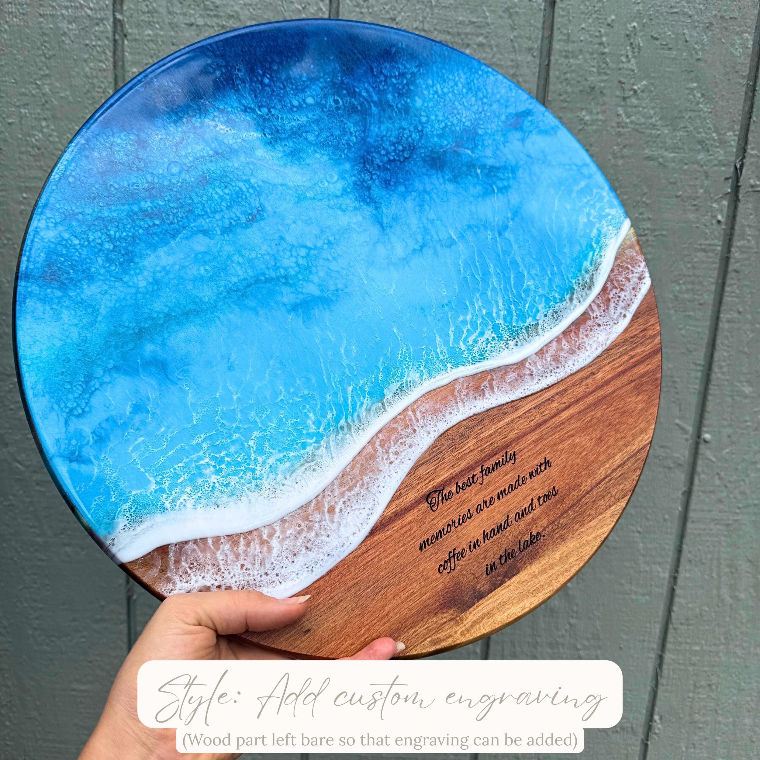 Resin Lazy Susan Made in Hawaii | Resin Ocean Tray | Lazy Susan Beach ...