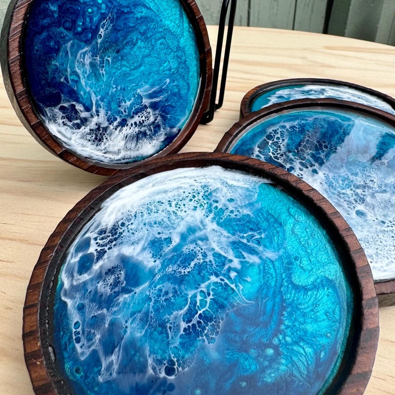 Resin Beach Coasters - Etsy