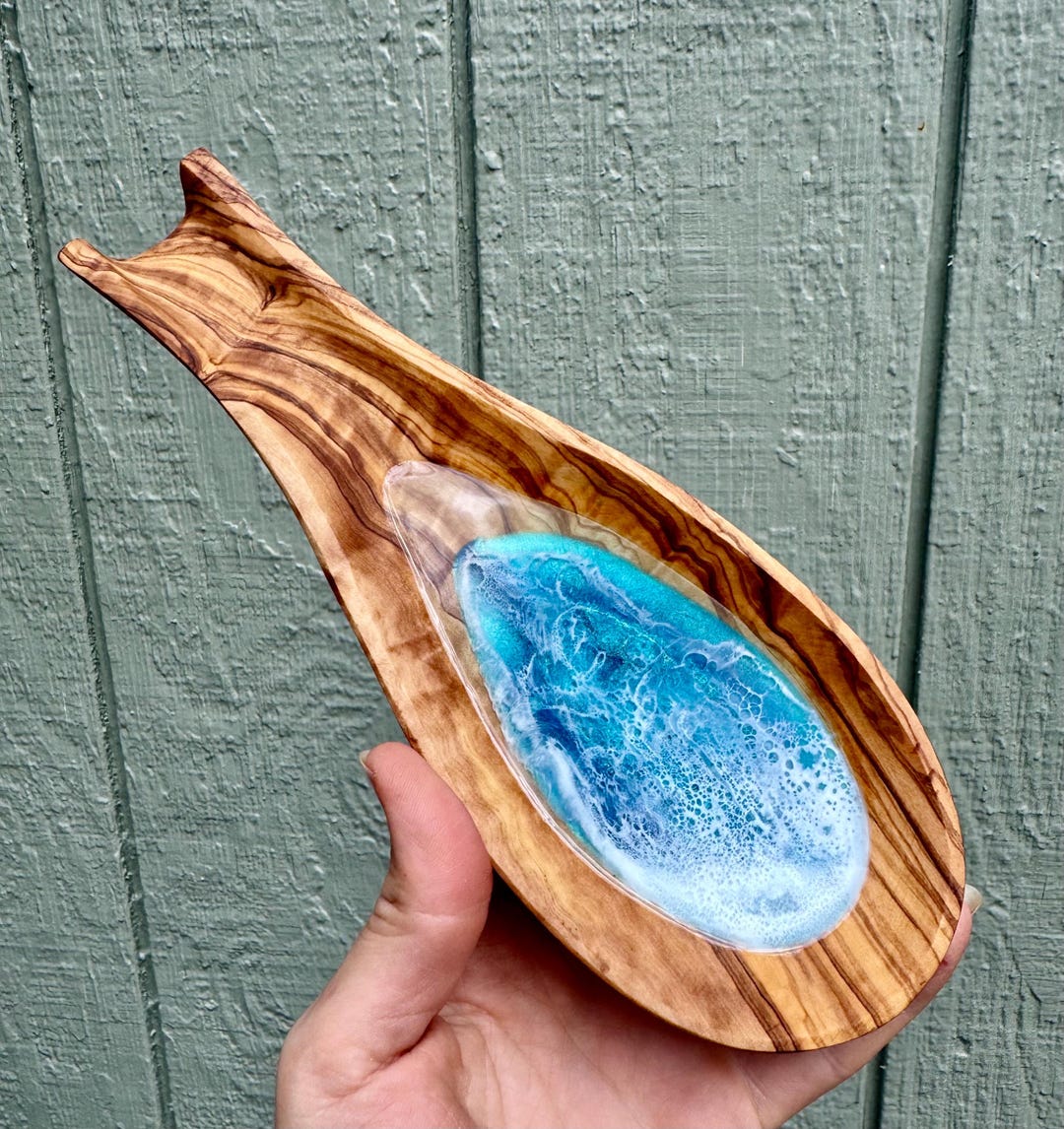 Made in Hawaii OLIVE Wood Spoon Rest | Handcrafted Ocean Spoon Rest ...