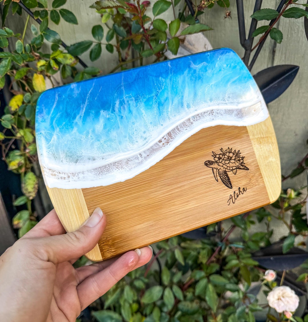 Small Turtle Charcuterie Board | 8x6 Ocean Board Made in Hawaii | Resin ...