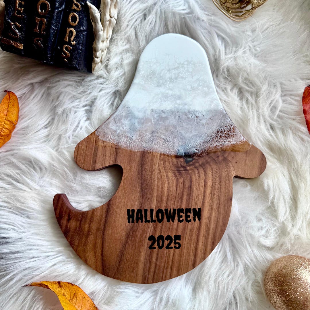 Halloween 2025 Ghost Charcuterie Board, Resin Ghost Serving Tray ...