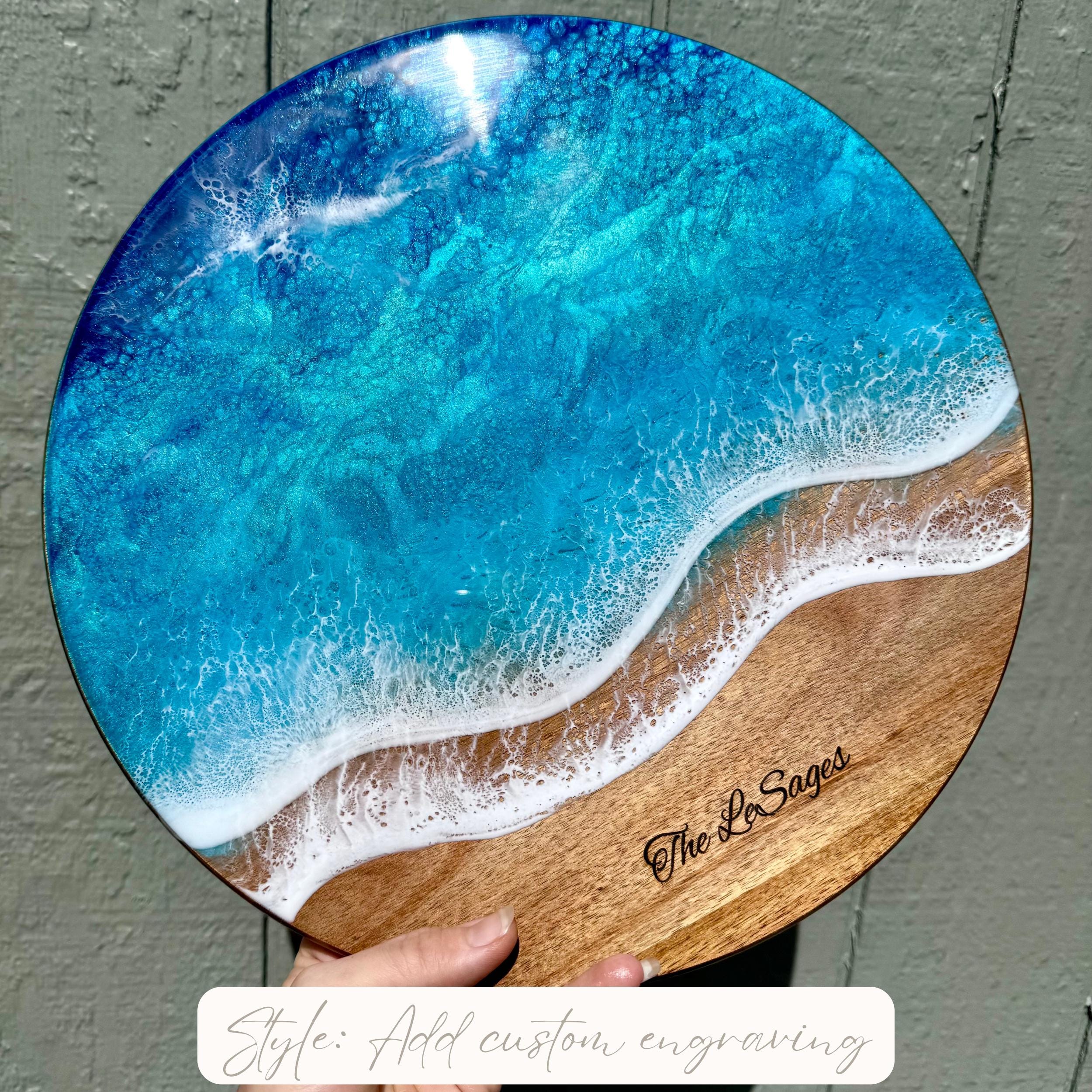 Resin Lazy Susan Made in Hawaii | Resin Ocean Tray | Lazy Susan Beach ...