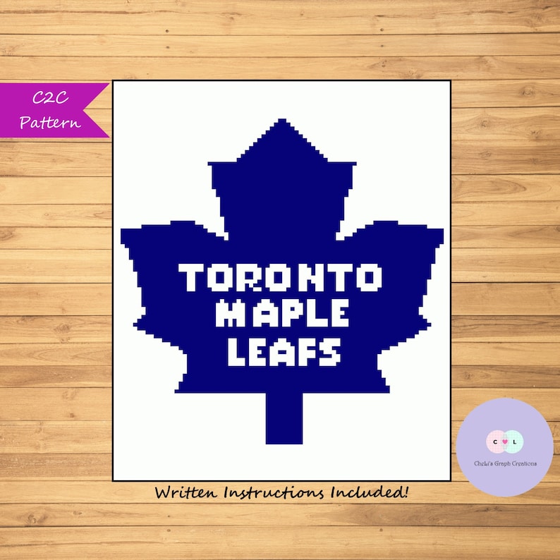 Toronto Maple Leafs C2C Graph, Graphgan, Blanket, Crochet, Knit, Cross ...