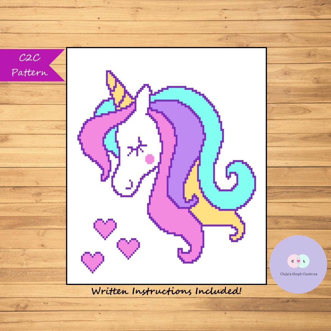 Unicorn Graph for C2C Crochet Pattern With Written Instructions ...
