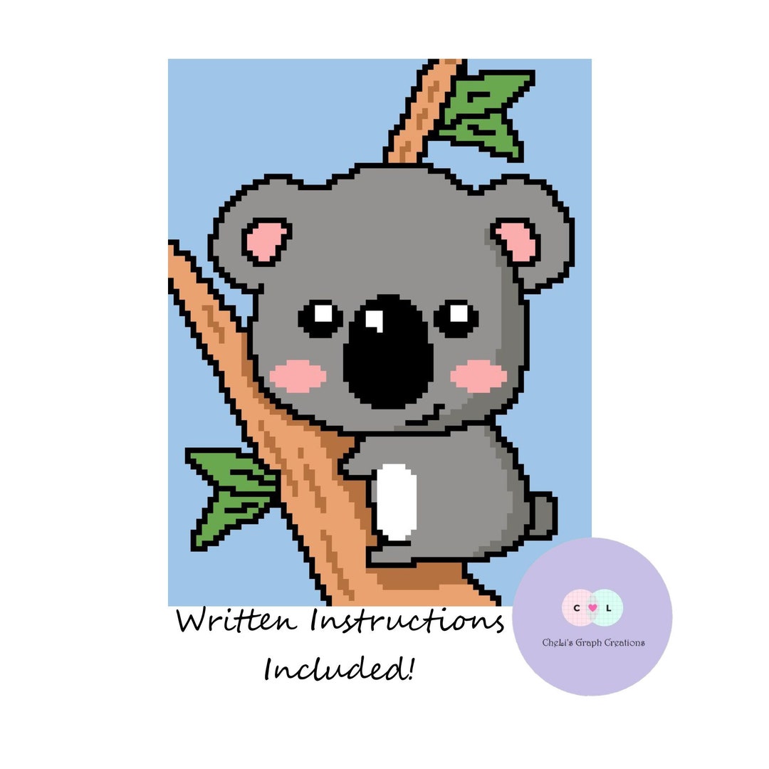 Baby Koala C2C Graph, Graphgan, Blanket, Crochet, Knit, Cross Stitch ...