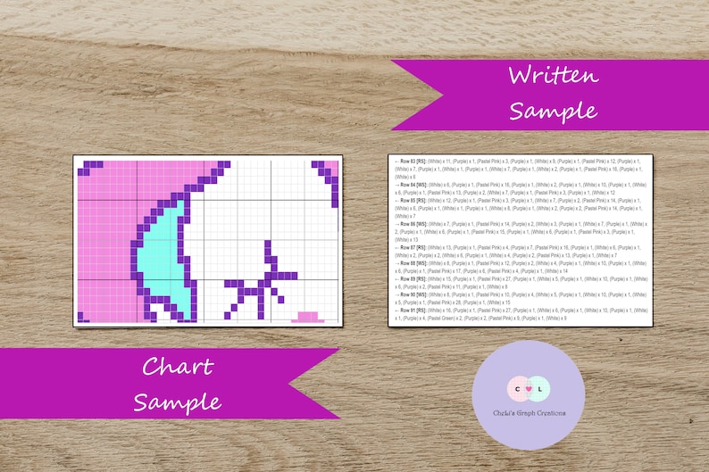 Unicorn Graph for C2C Crochet Pattern With Written Instructions ...