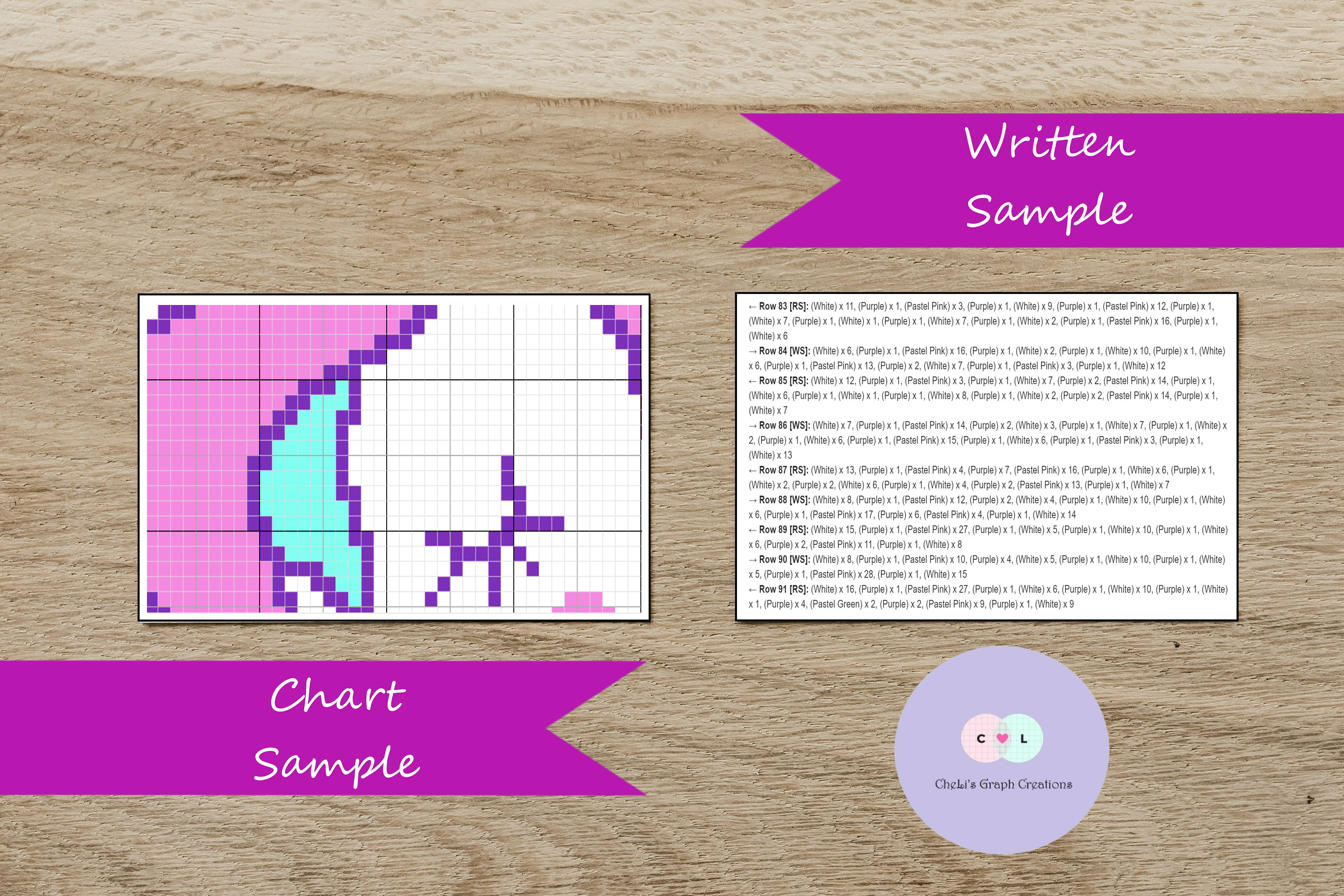 Unicorn Graph for C2C Crochet Pattern With Written Instructions ...