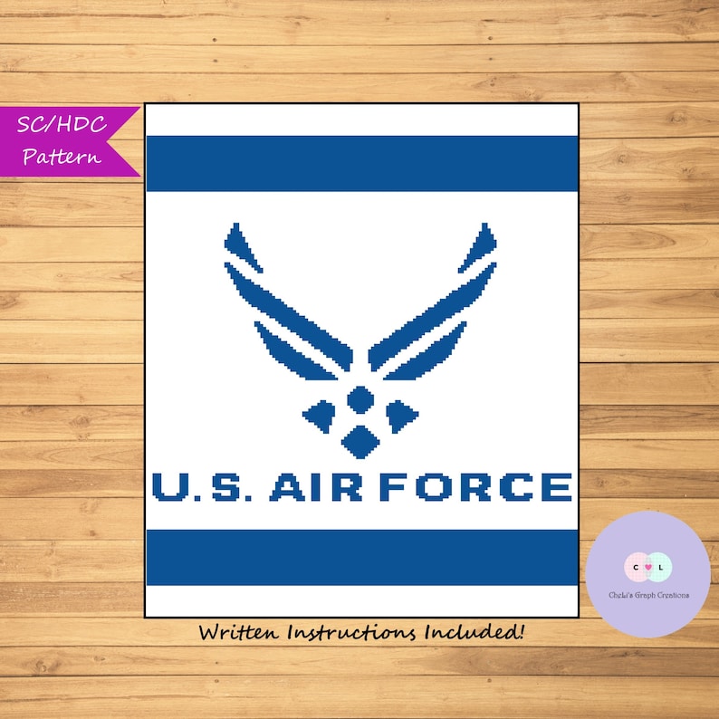 US Air Force for SC/HDC, Pattern, Crochet, Written Instructions ...