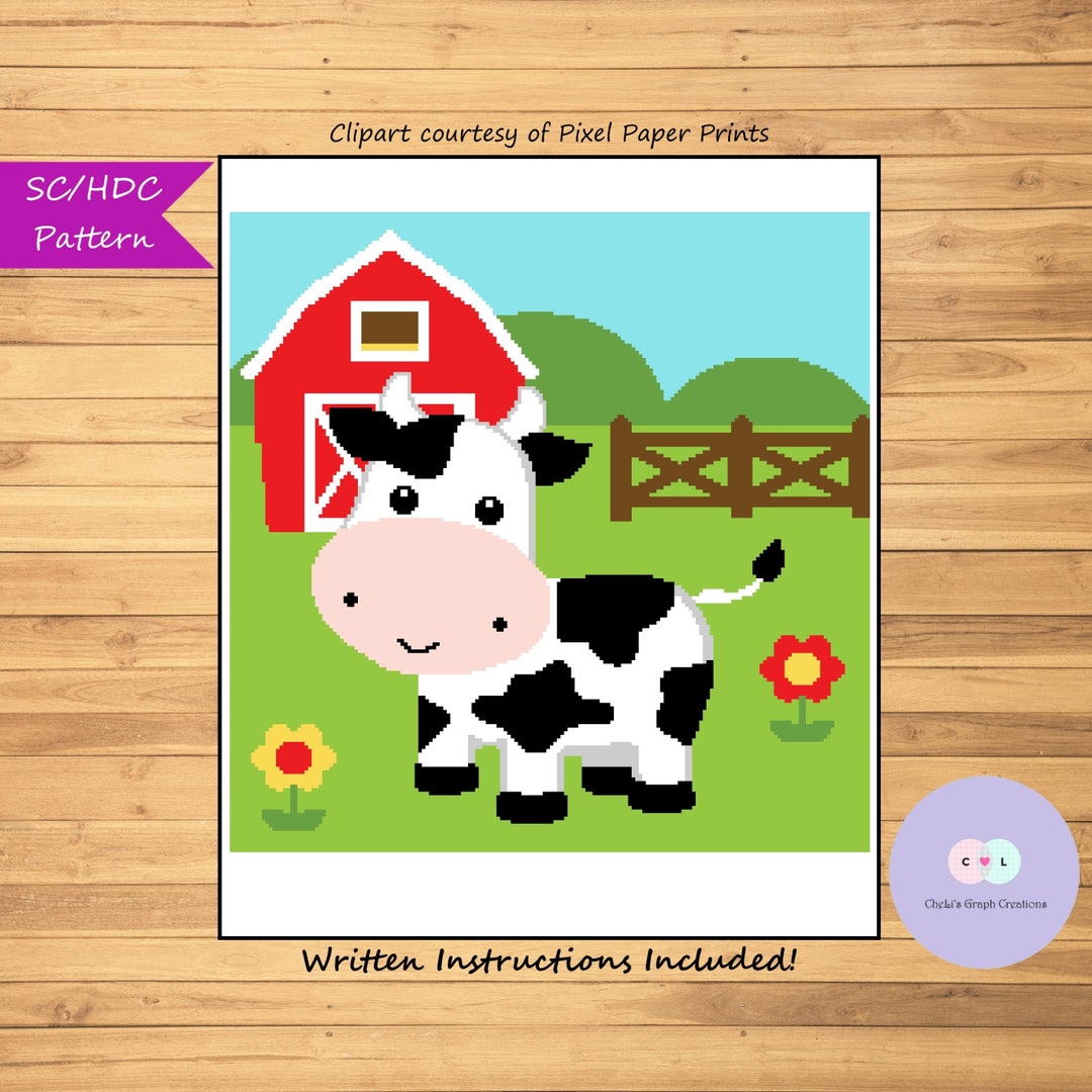 Cow on the Farm Graph for SC/HDC, Pattern, Crochet, Written ...