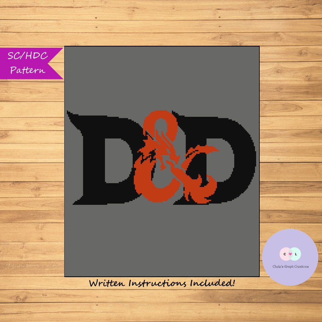 DND Dragon Graph for SC/HDC Crochet Pattern With Written Instructions ...