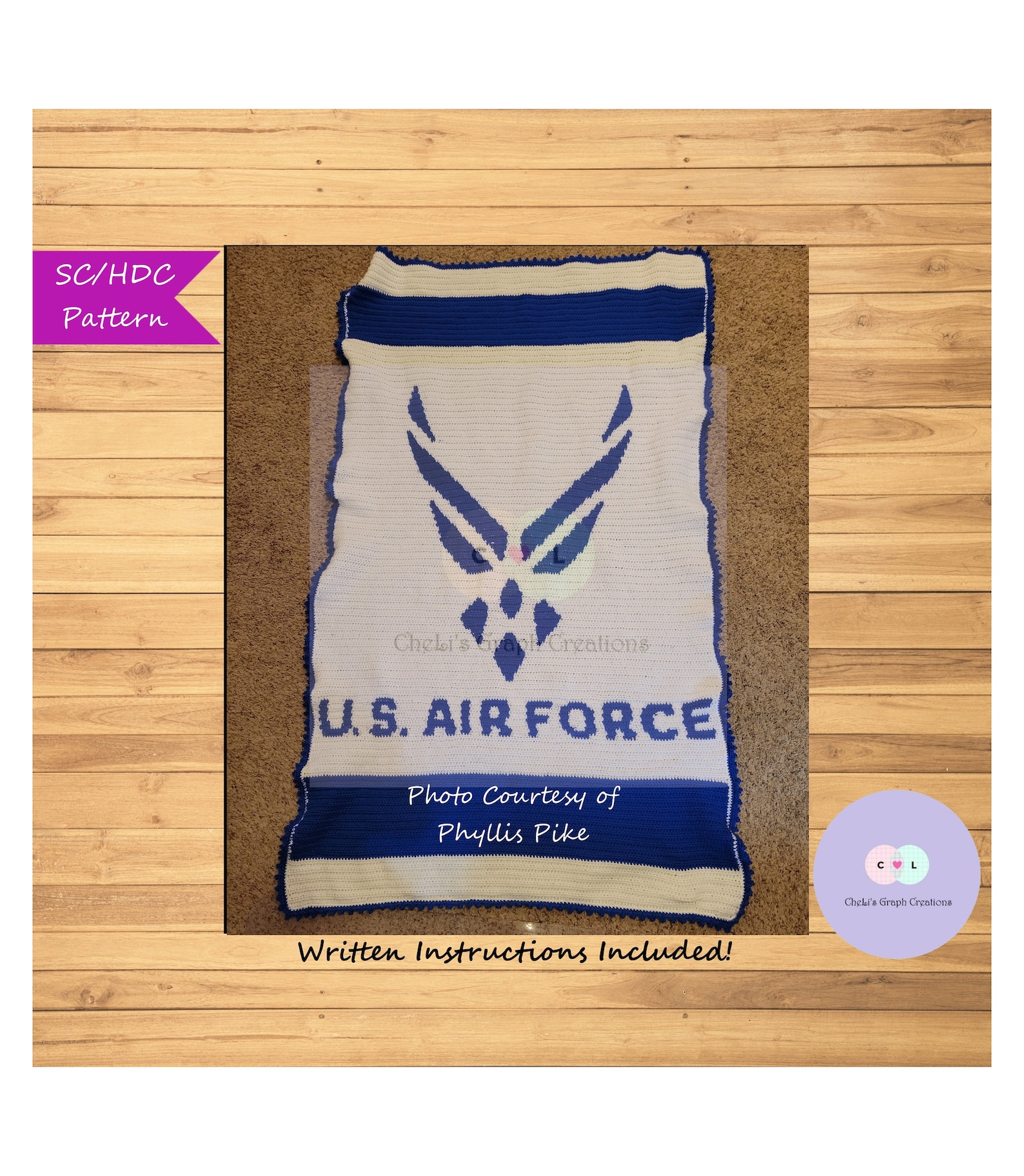 US Air Force for SC/HDC, Pattern, Crochet, Written Instructions ...
