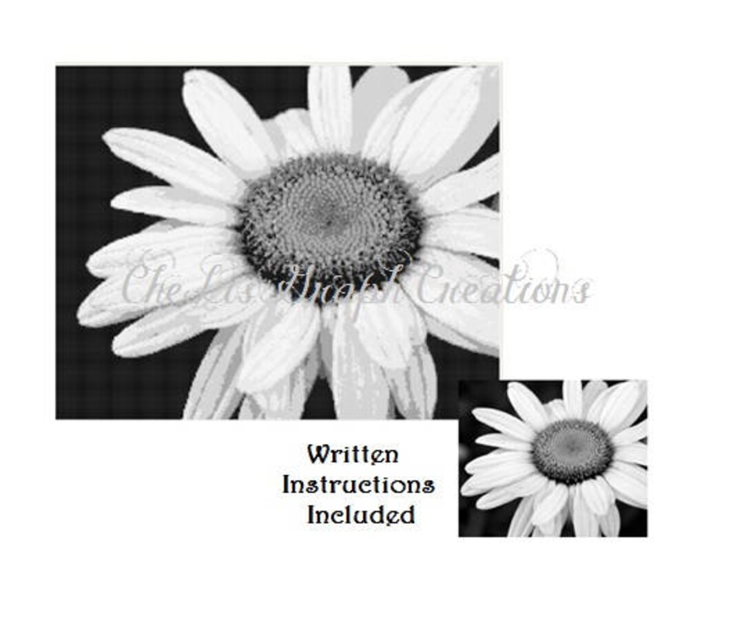 Daisy Art Graphghan, Blanket, Chart, Cross Stitch, Knit, Crochet ...