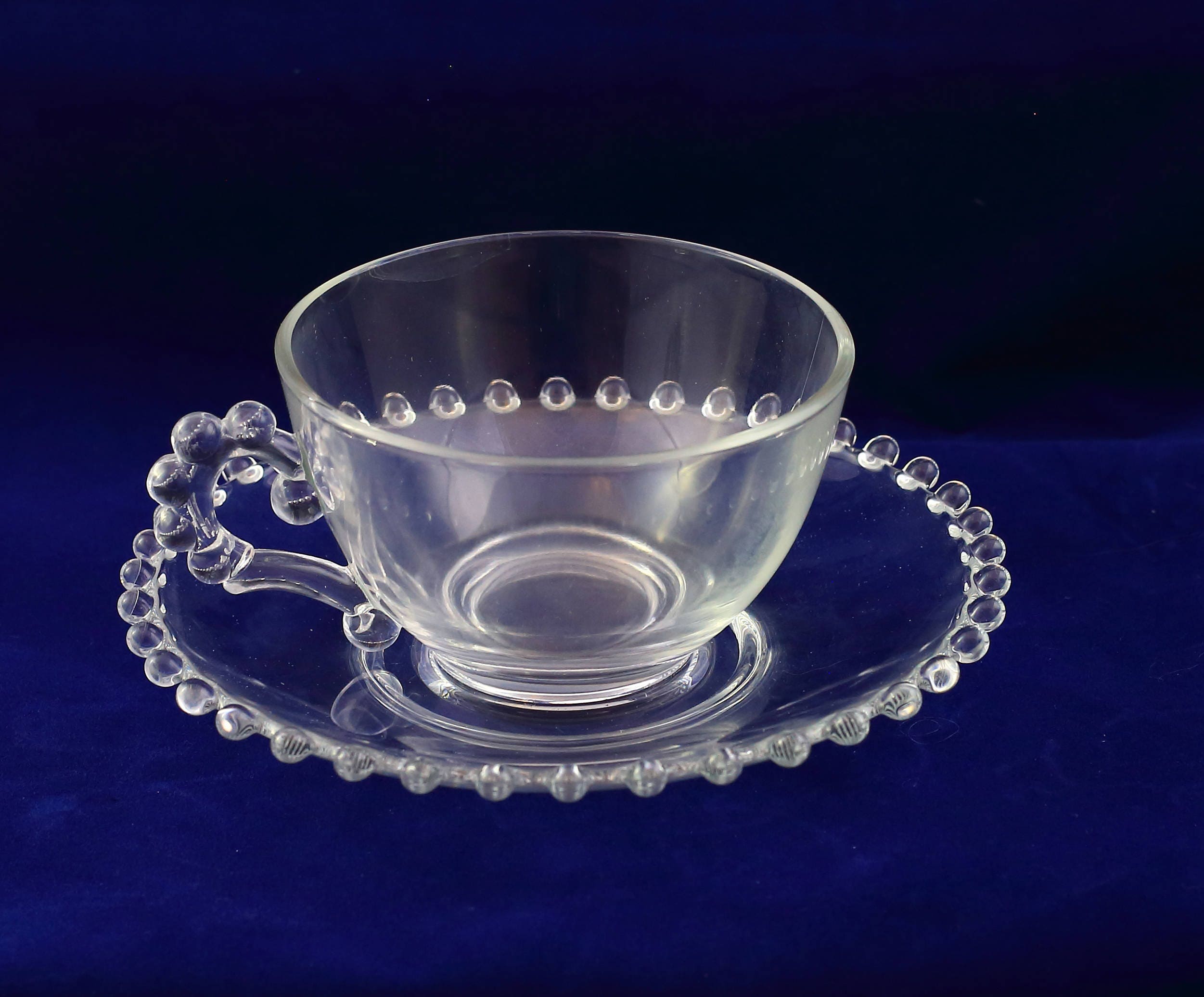 Candlewick Imperial Glass Cup and Saucer Sets - Etsy