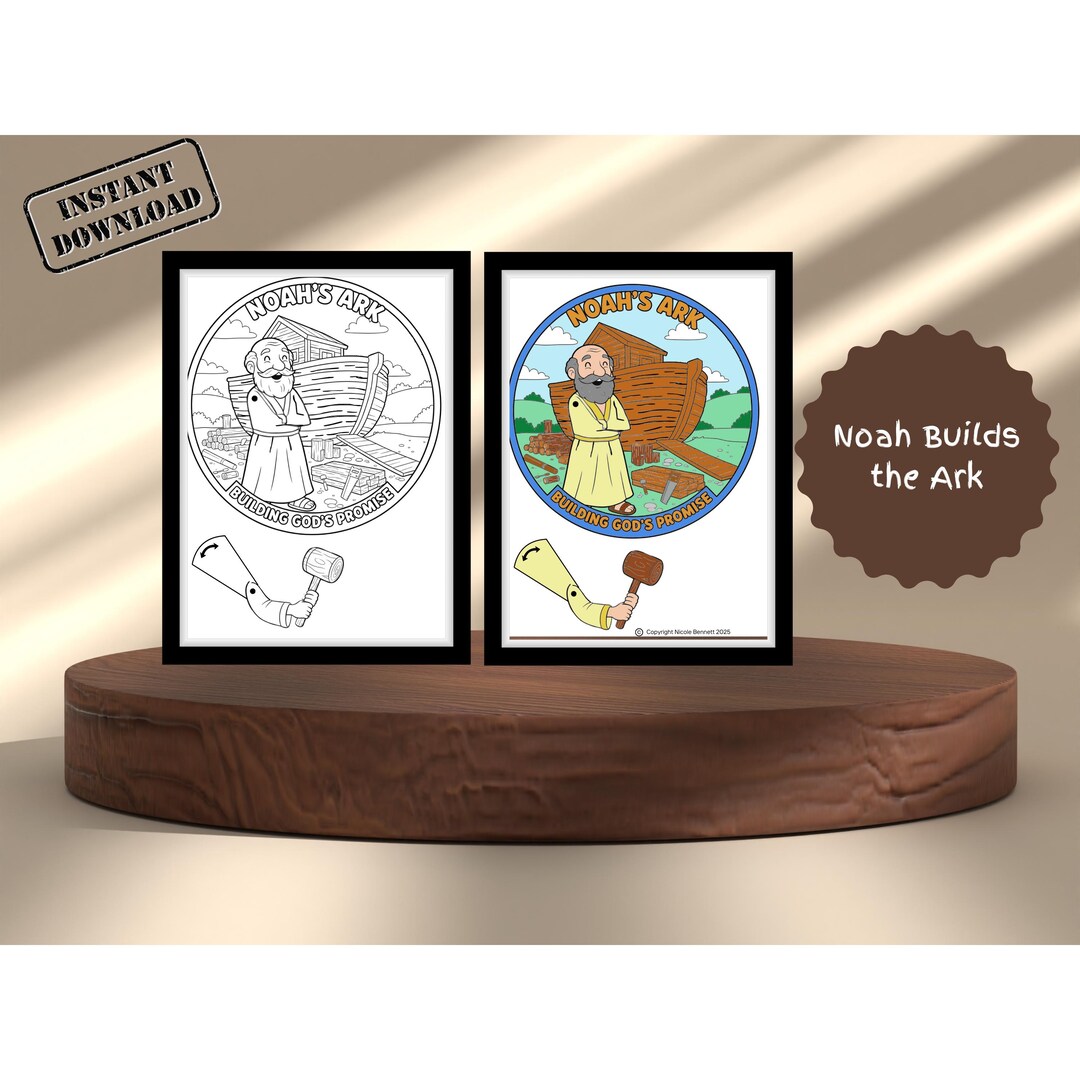 Noah Builds the Ark Interactive Bible Craft for Kids - Moveable Arm ...