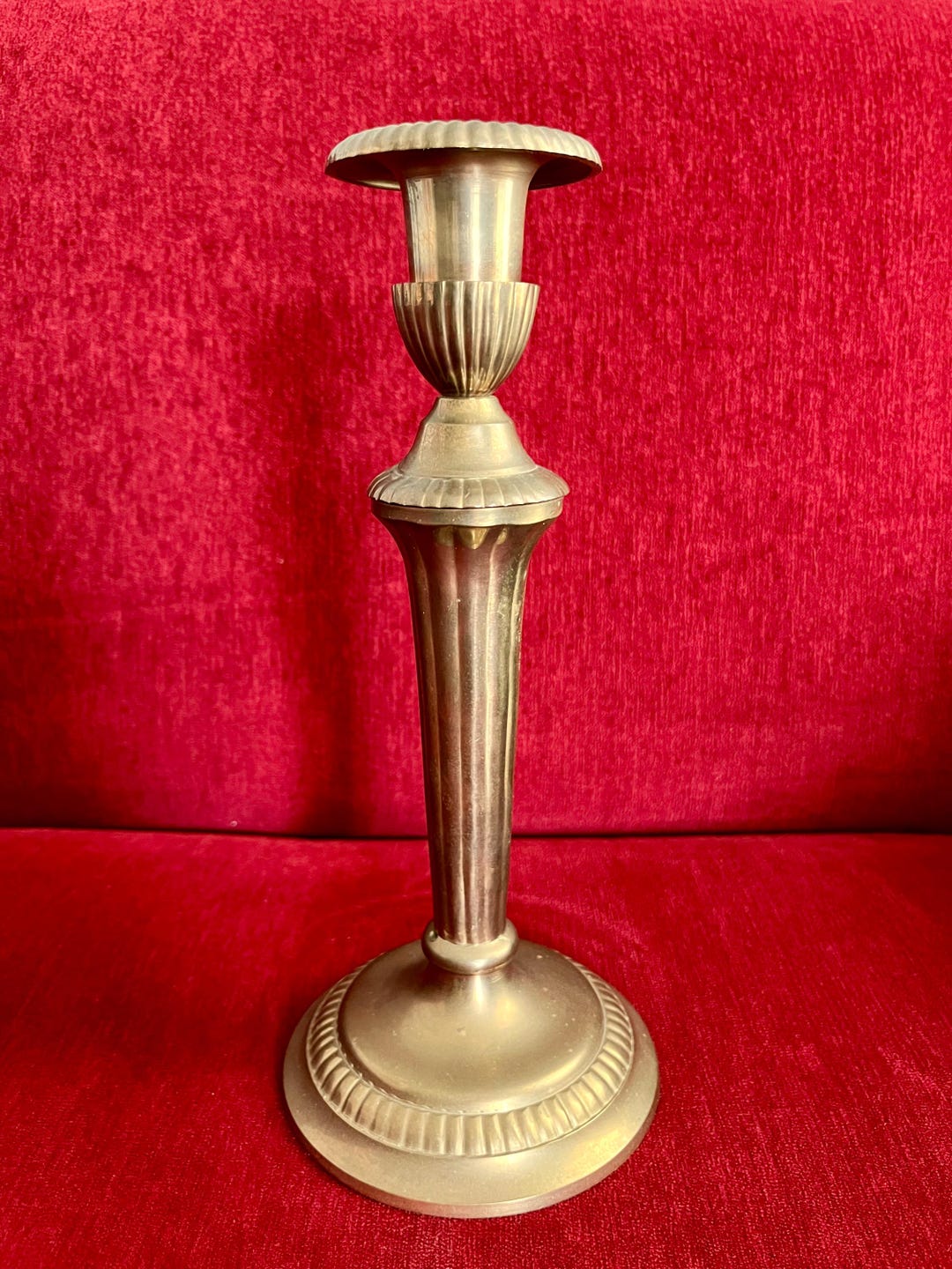 Vintage Solid Brass Candlestick 9.5 9.5 Inch Candle Holder Metal ...