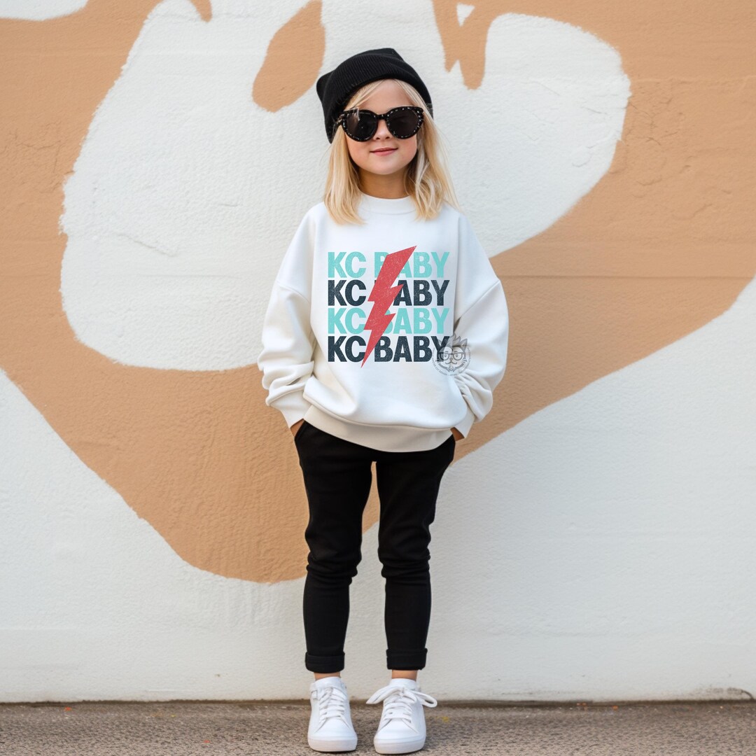 Kids KC Baby Sweatshirt, Retro Style KC Current Youth Fan Crewneck ...