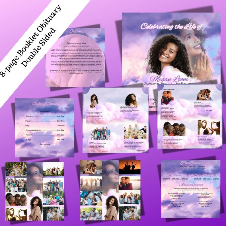 Design and Print Service - Obituary | Custom Memorial Booklet | Cloud ...