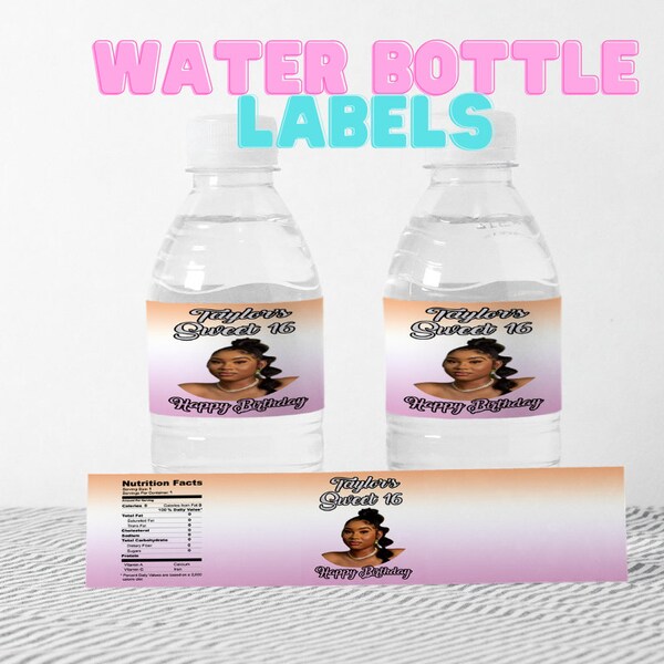 16.9 Oz Water Bottle Labels - Etsy