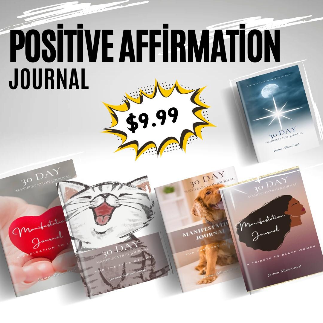 Positive Affirmation Journal - 5 Designs - 30-day Journal - Etsy