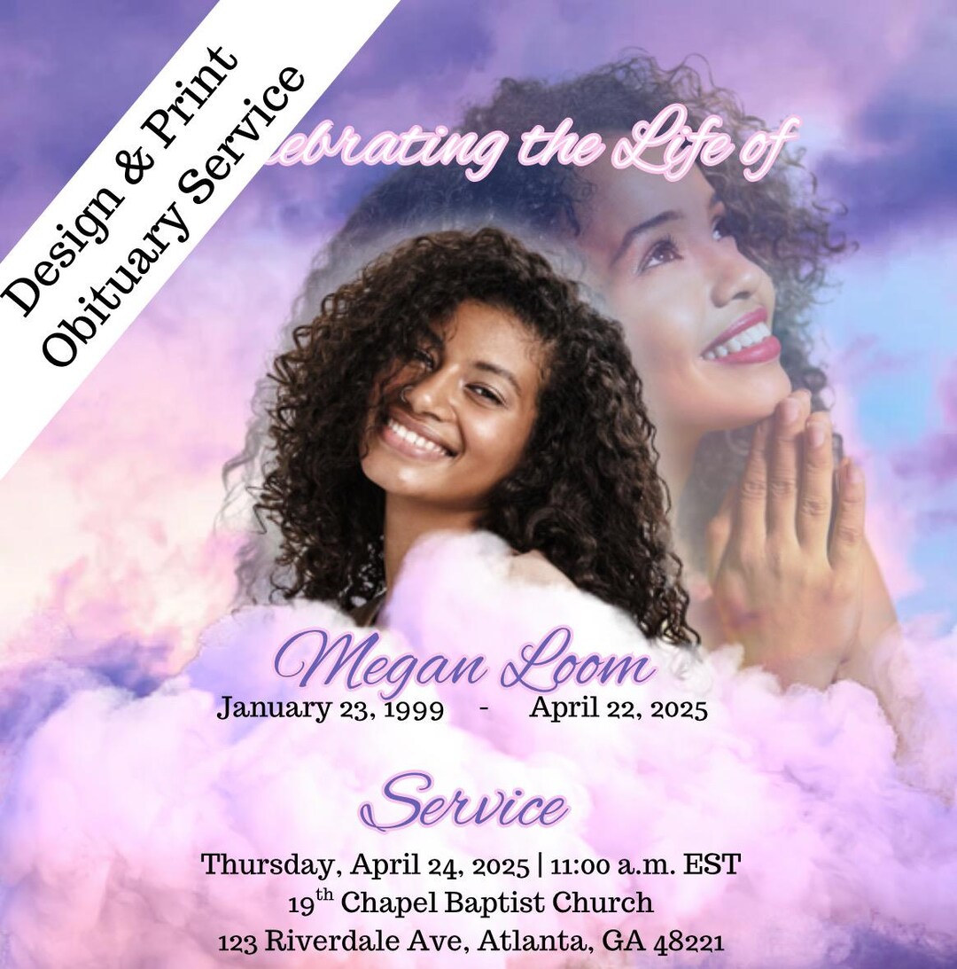 Design and Print Service - Obituary | Custom Memorial Booklet | Cloud ...