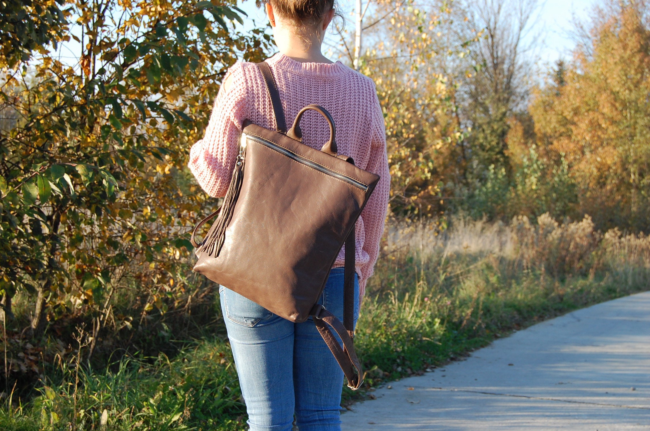 Leather Backpack, Weekender Bag, Travel Bag, School Bag, Backpack ...