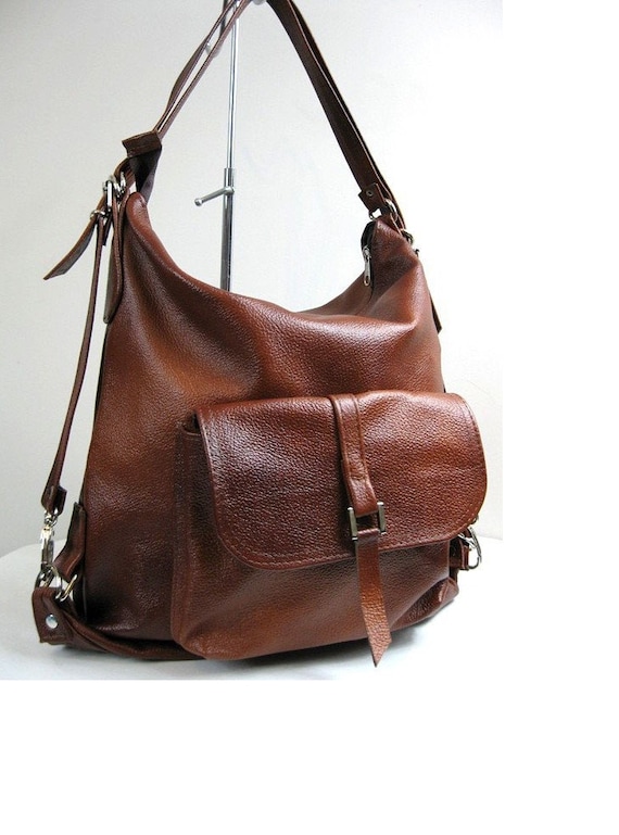 Leather Handbag Backpack 3in1 Leather Natural - Etsy
