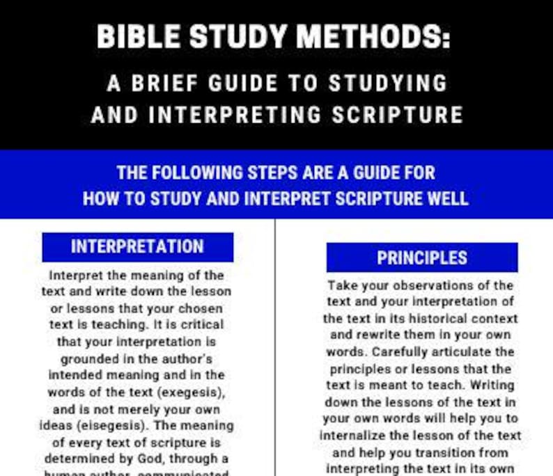 Bible Study Methods Infographic - Etsy