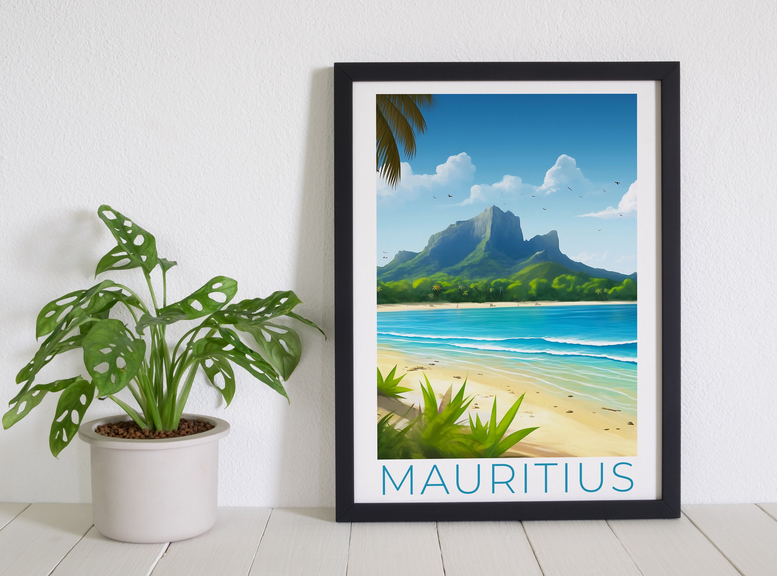 Mauritius Poster, Mauritius Digital Print, Indian Ocean Print, Travel ...