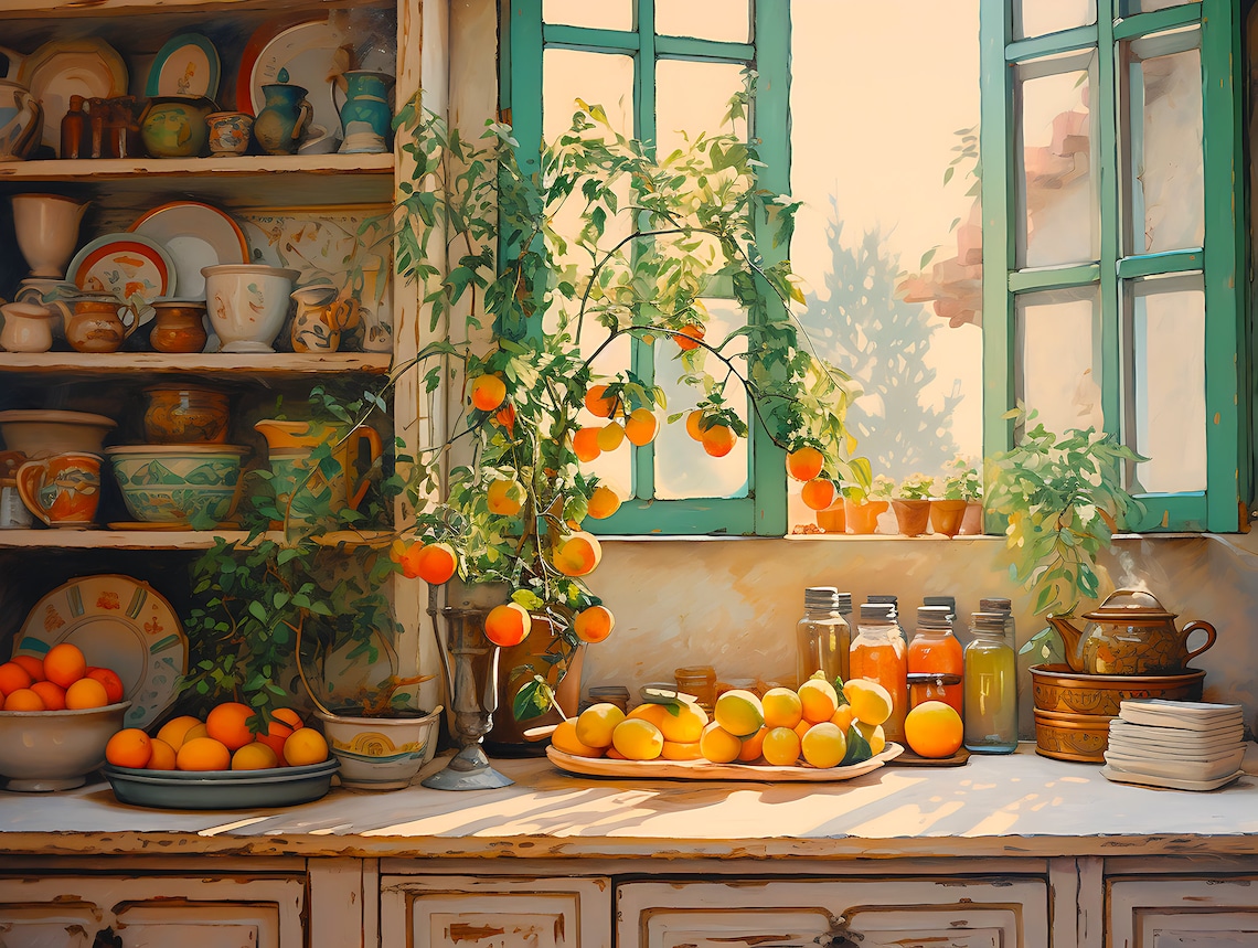 Kitchen Print Wall Art Vintage | Kitchen Digital Art | Rustic Vintage ...