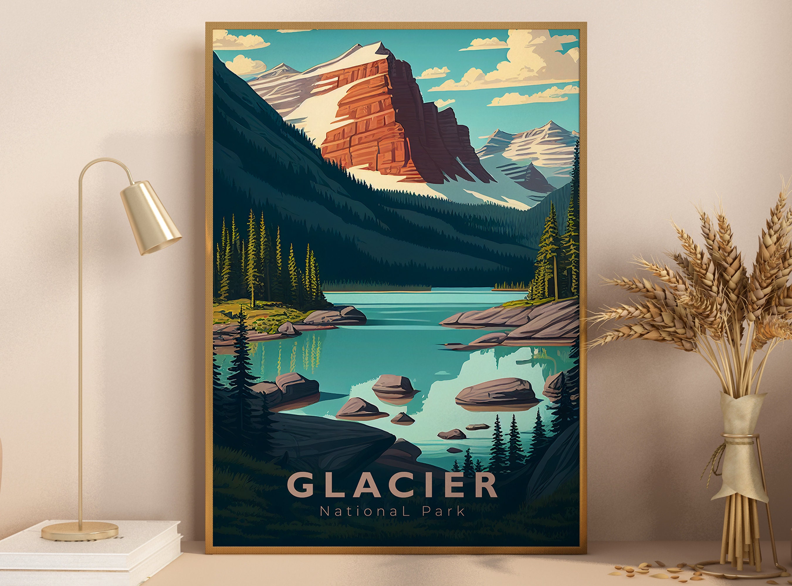 Glacier National Park Print Travel Prints Glacier Park - Etsy