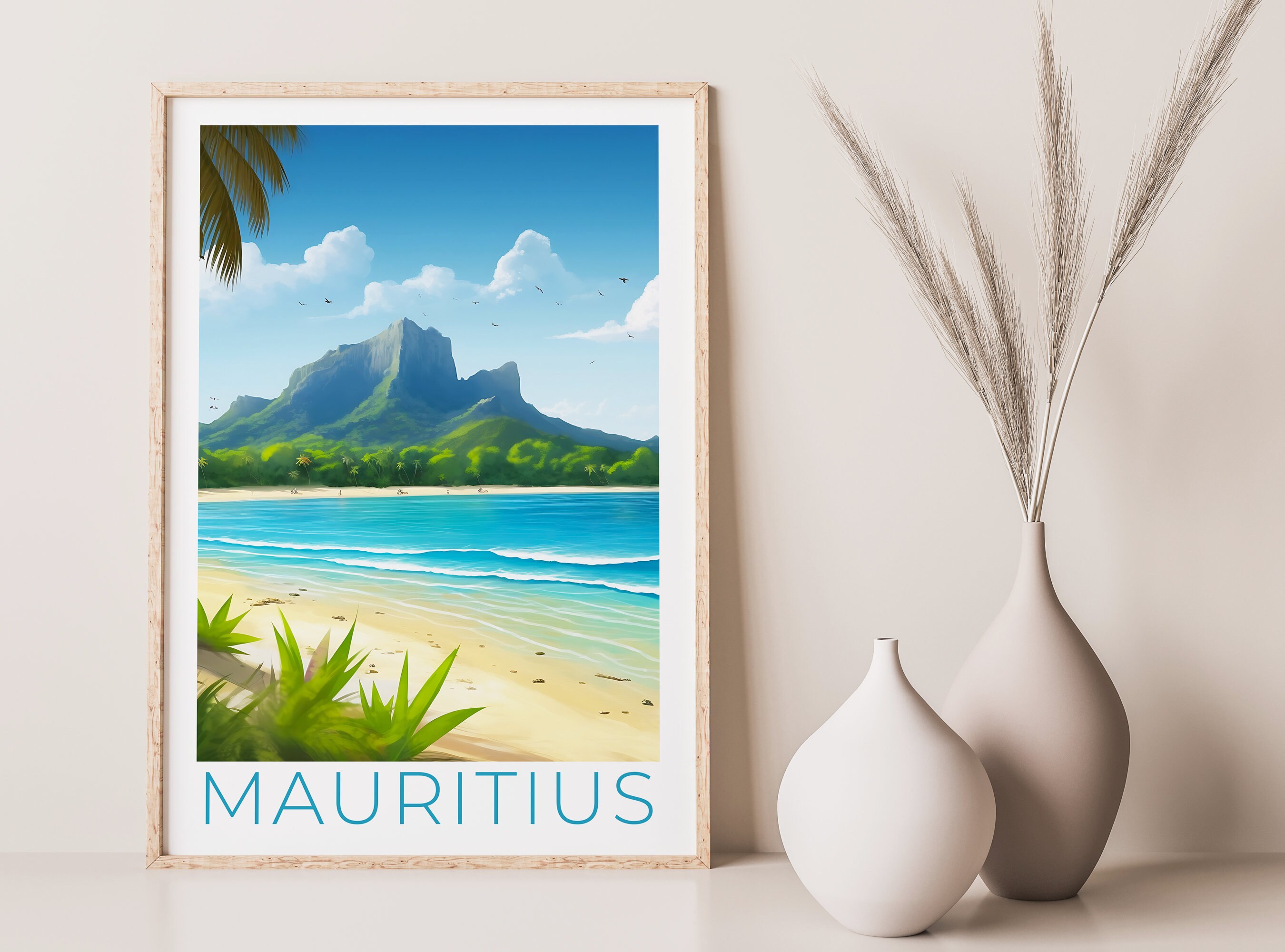 Mauritius Poster, Mauritius Digital Print, Indian Ocean Print, Travel ...