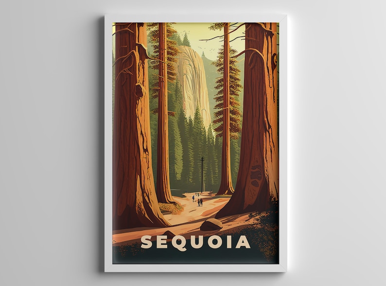 Sequoia National Park Print Set of 2 | Sequoia Poster | California ...