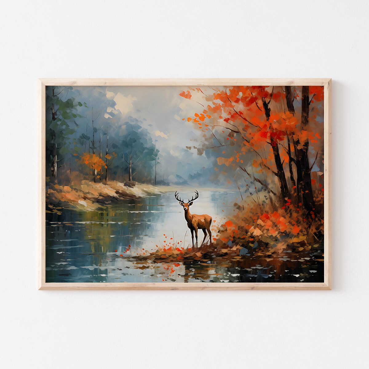 Horizontal Art Print, Fall Horizontal Wall Art, Nature Painting ...
