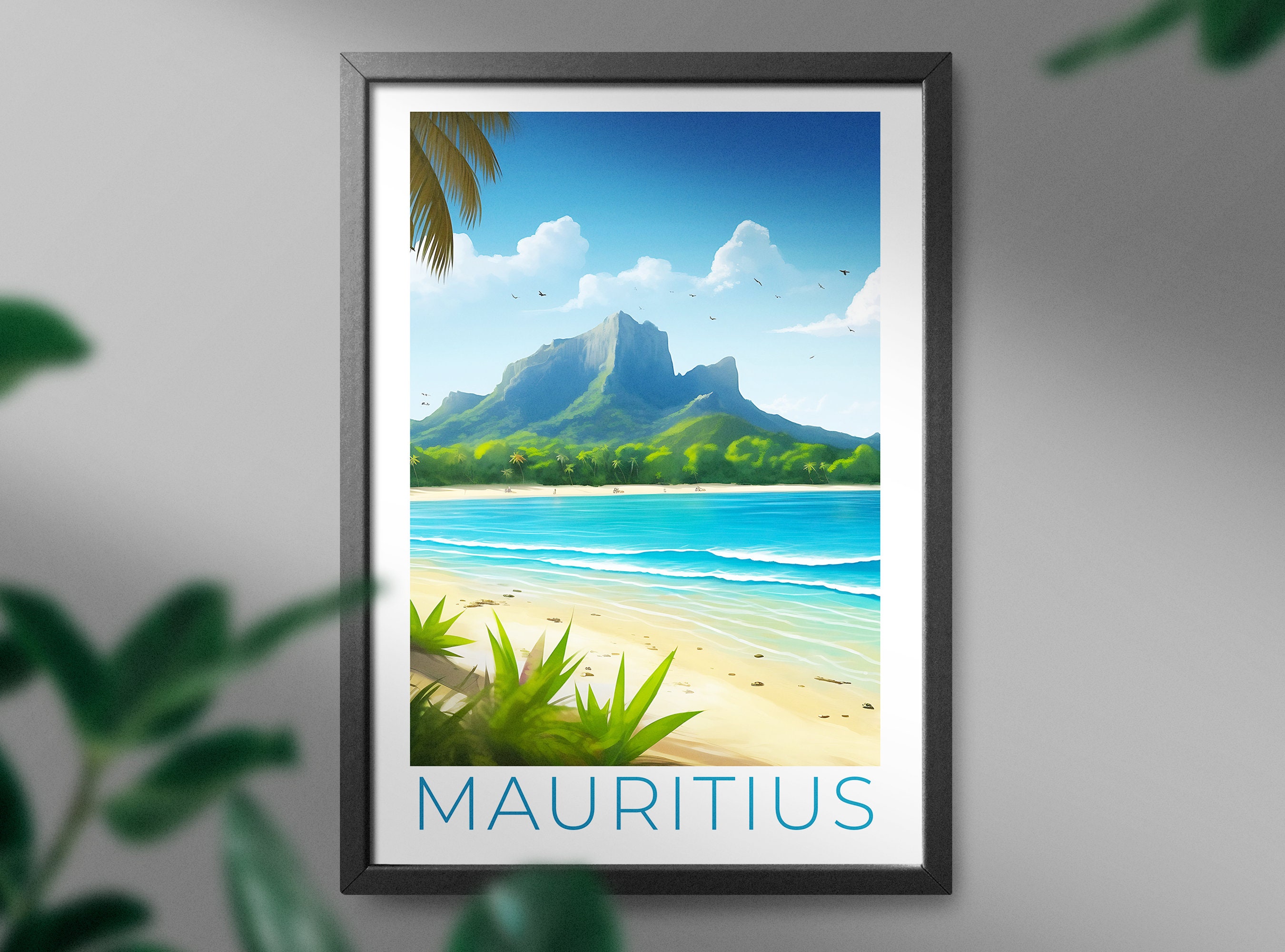 Mauritius Poster, Mauritius Digital Print, Indian Ocean Print, Travel ...