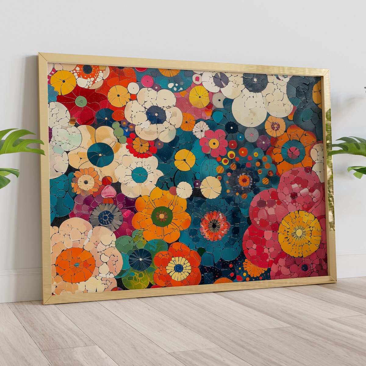 Japanese Pattern Oil Painting, Horizontal Digital Print, Japanese Art ...
