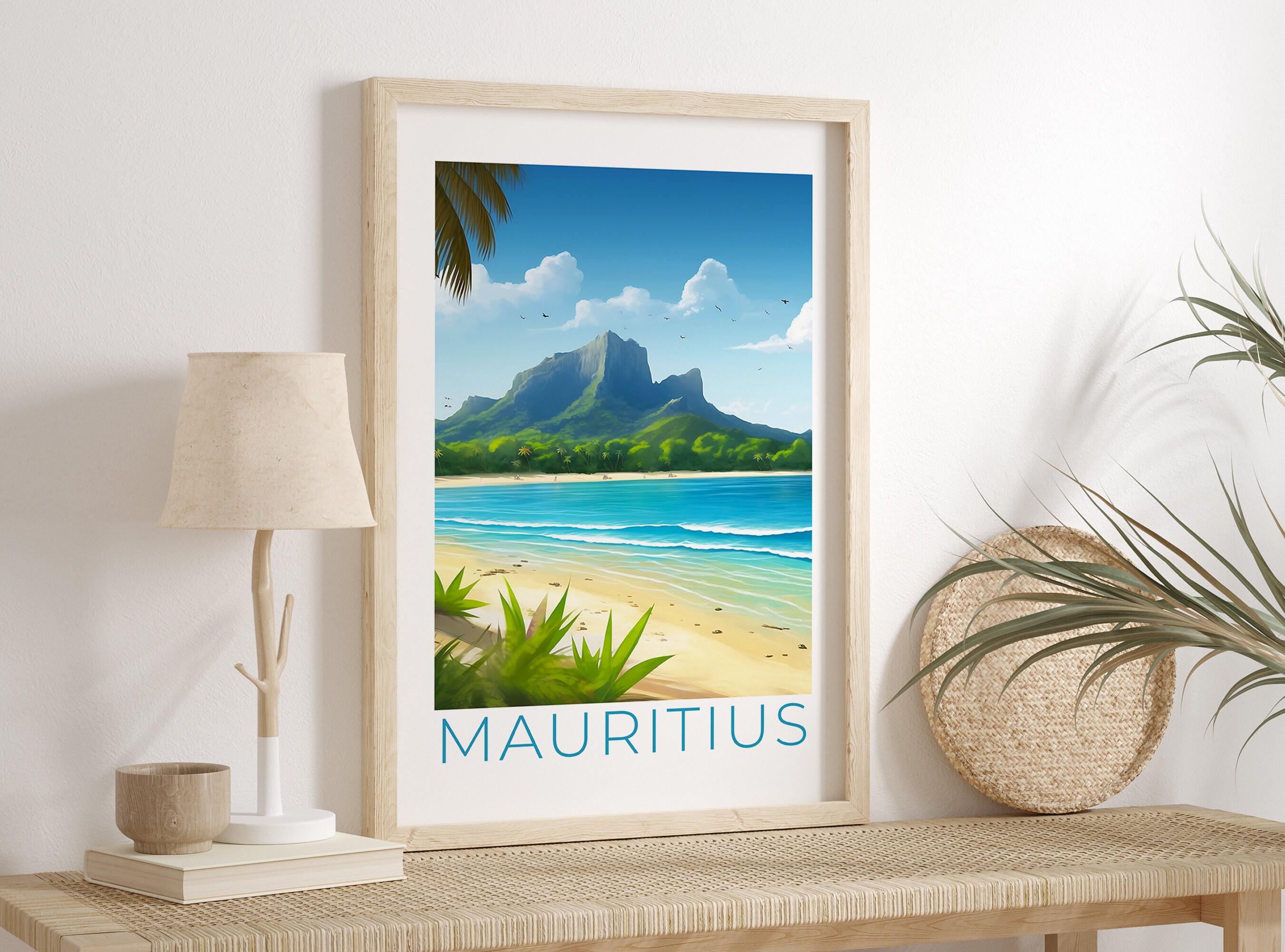 Mauritius Poster, Mauritius Digital Print, Indian Ocean Print, Travel ...