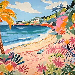 Matisse Beach Print | Trendy Matisse Poster | Colorful Beach Wall Art ...